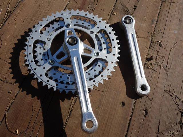 VINTAGE PEDALIER STRONGLIGHT TS bis triple drilled crankset 38/42/52 eroica EUR 40,00 - PicClick FR