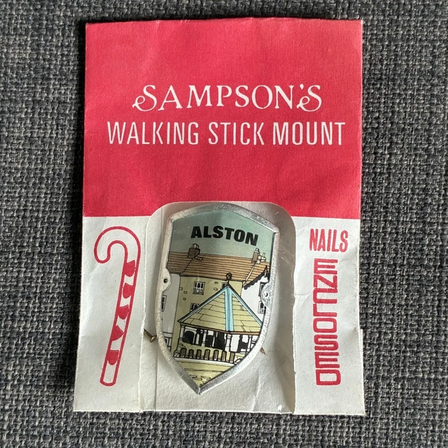 ALSTON CUMBRIA WALKING Stick Badge Mount in original packaging with ...