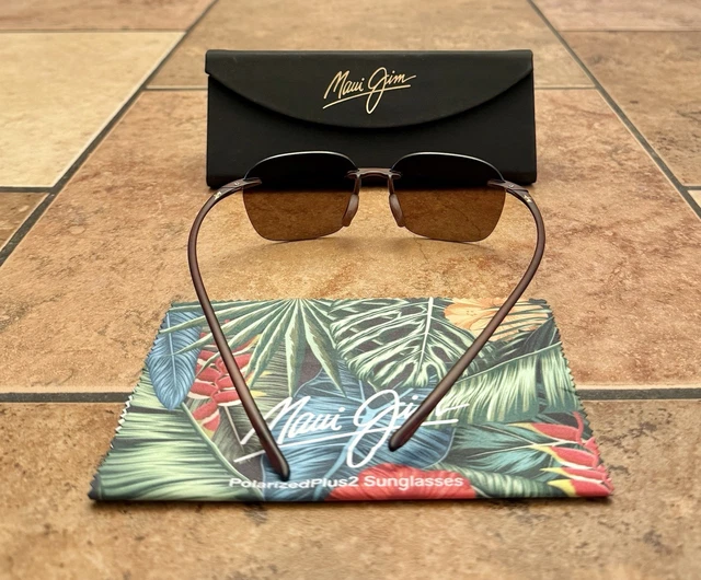 MAUI JIM KOMOHANA MJ446-26M Rimless Sunglasses Matte Rootbeer Frame ...