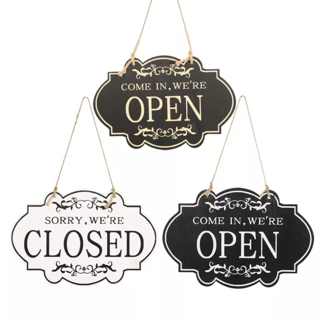 OPEN CLOSED SIGN Double-sided Wooden Open Closed Sign for Business ...