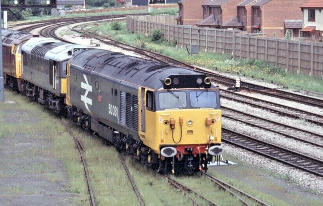 35MM ORIGINAL SLIDE BR Diesel Loco Class 50030 + 50029 @ ASW Cardiff ...
