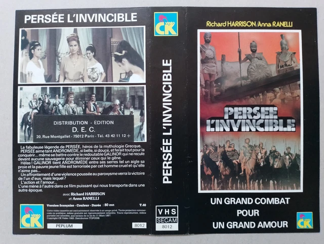 JAQUETTE VHS - Persee L'invincible - Vhs Sleeve - Peplum - Anna Ranelli EUR 5,00 - PicClick FR