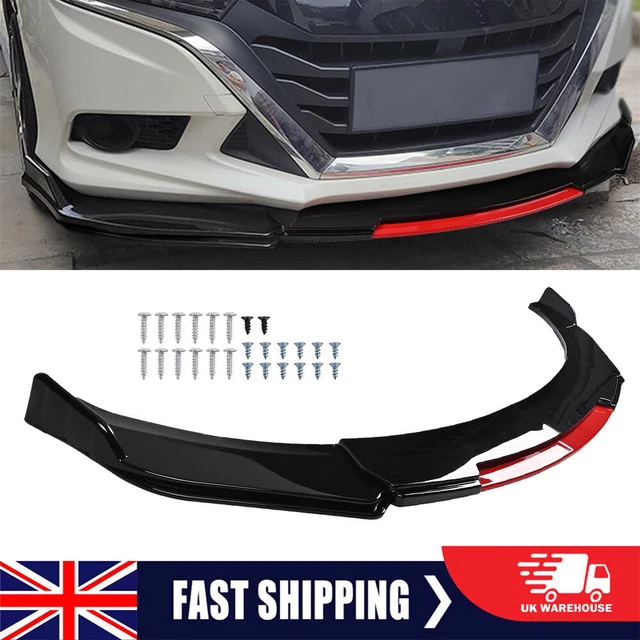 GLOSS BLACK + Red Front Bumper Spoiler Splitter Lip Body Kit For MG MG3 ...