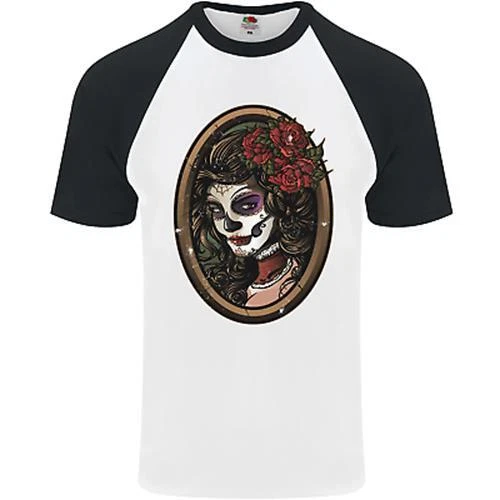 JOUR DE THE Dead La Catrina Dotd Sucre Crâne HOMMES S/S Baseball T ...
