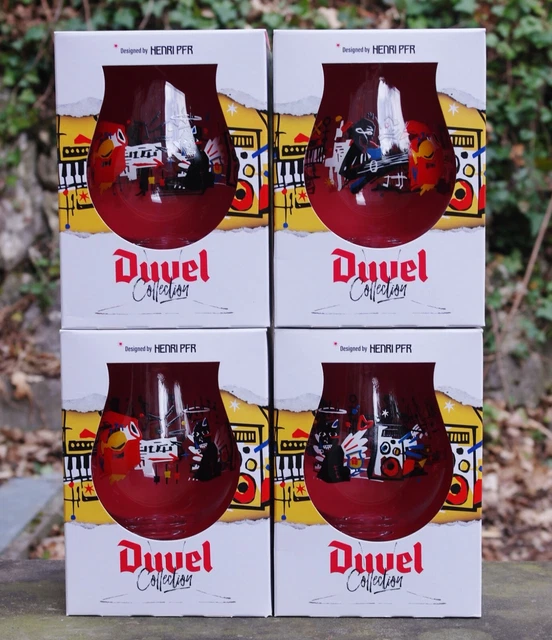 LOT DE 4 verres Duvel art Henry PFR / Duvel glas/Duvel Beer glass Henry PFR ♦ EUR 35,00 ...