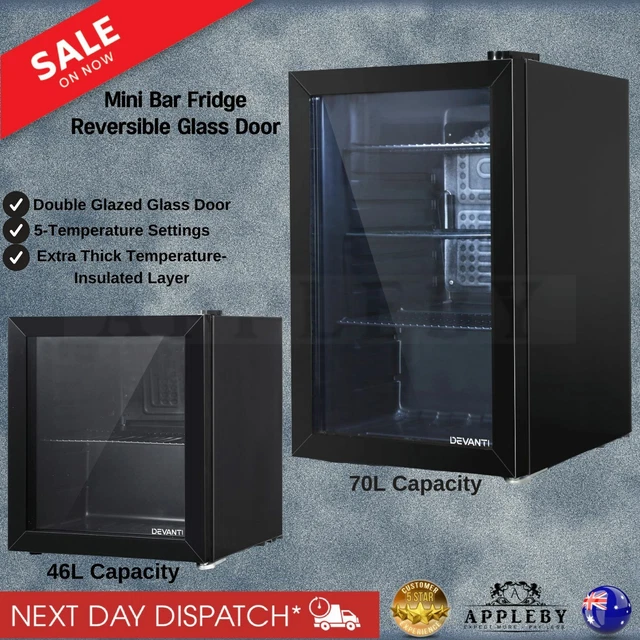 GLASS DOOR MINI Bar Fridge Drinks Beer Refrigerator Front Small Display ...