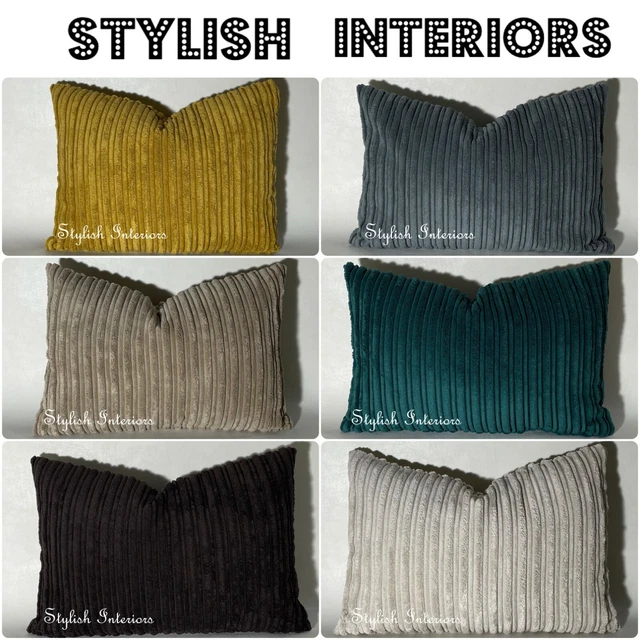HI-QUALITY HANDMADE SOFT Jumbo Cord Rectangle Cushion Covers Bed Sofa ...