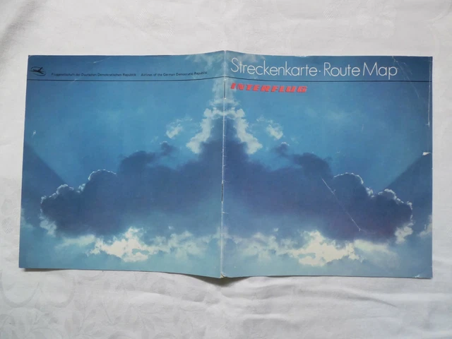 INTERFLUG ROUTE MAP route map 1979, GDR aviation Berlin Schönefeld £9. ...