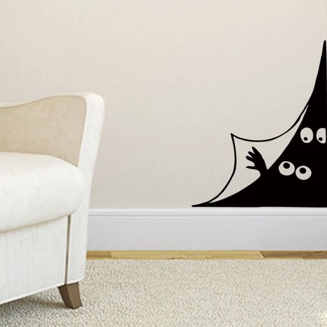 CARTOON DIY 3D Wall Corner Sticker Peeping Eyes Mural Art Decals Wall ...