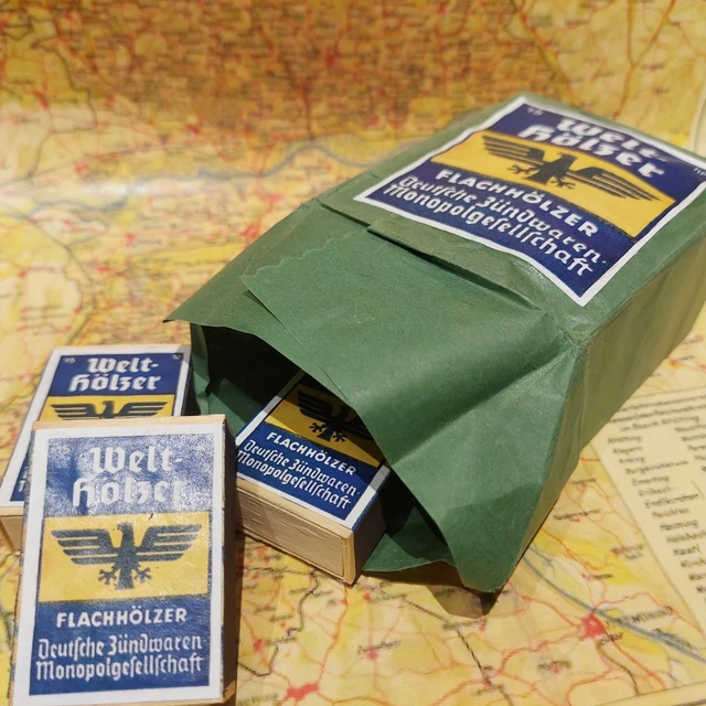 WW2 GERMAN MATCHBOX - Welt-Holzer safety matches Full Outer Pack Of 10 ...