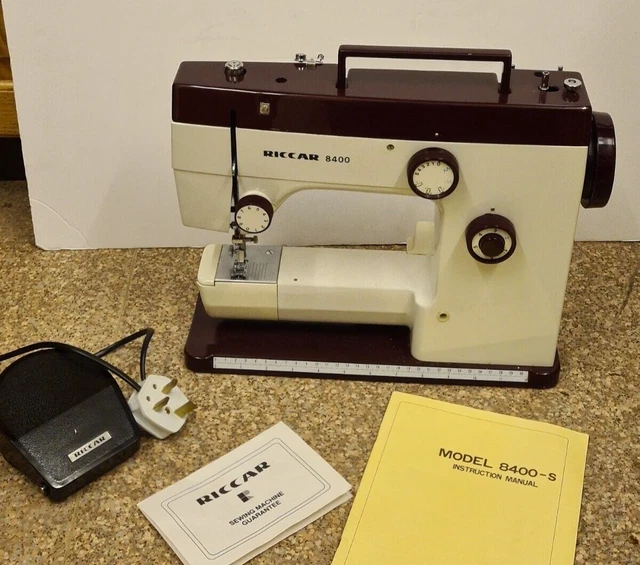 VINTAGE RICCAR 8400S Foot Peddle Electric Sewing Machine 1984 Working £ ...
