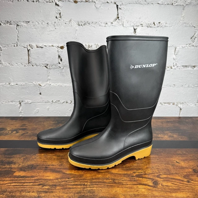 DUNLOP WELLIES RUBBER Wellington Boots with High Leg - Gray, Size Uk2 ...