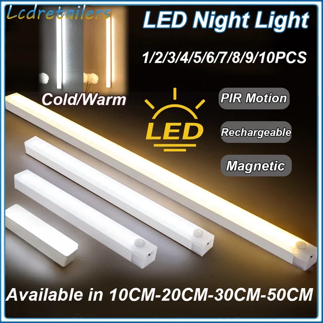 LED PIR MOTION Sensor Light Strip Wireless Cabinet Closet Lamp USB ...