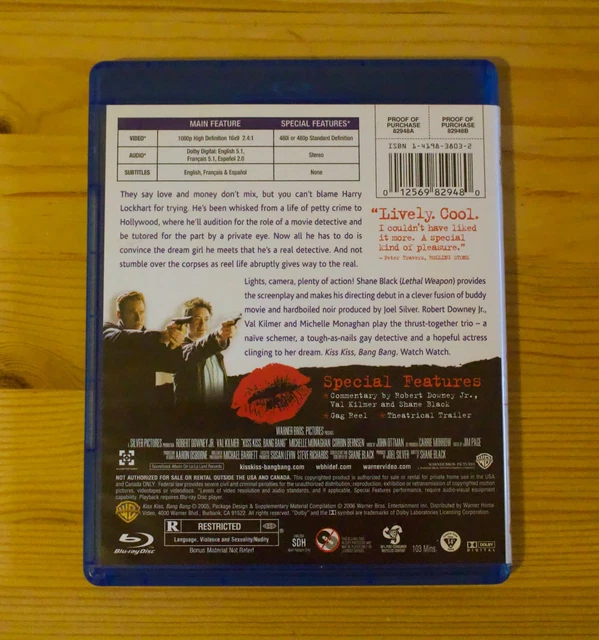KISS KISS BANG Bang Blu-ray Robert Downey Jr. Val Kilmer $19.99 ...