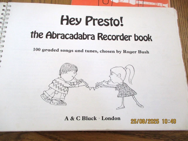 SCHOOL RECORDER BOOK 1 Rev. Ed E. Priestley F. Fowler & 3 Abracadabra ...