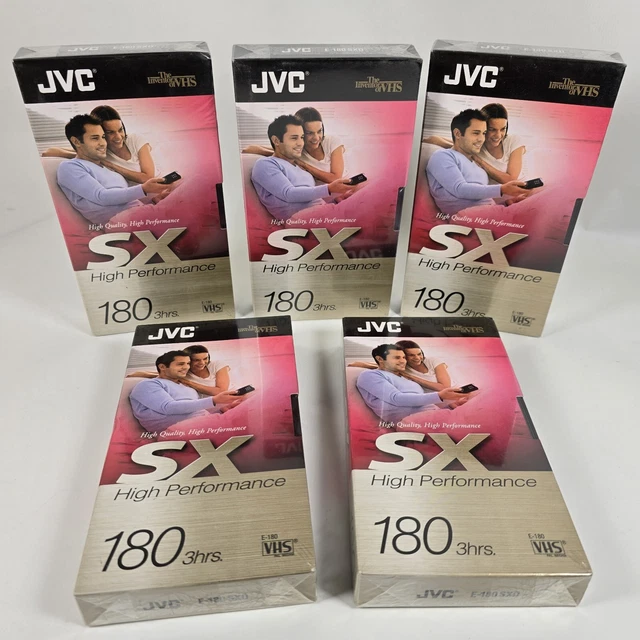 JVC SX 180 Blank VHS Cassette Tape Bundle Brand New Sealed Bundle of 5 ...