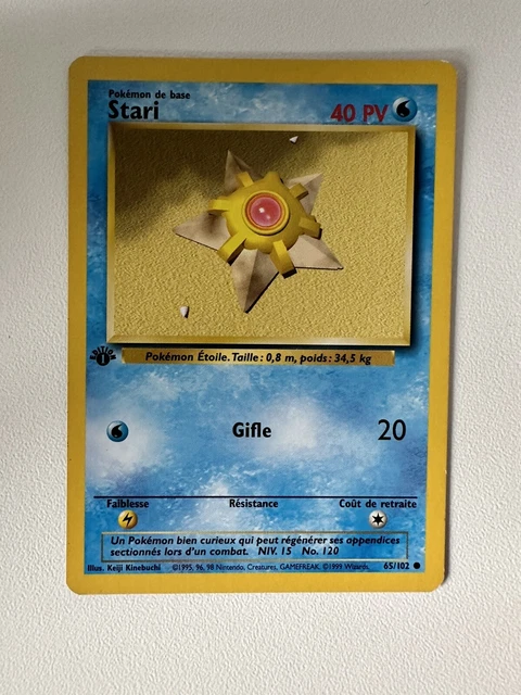 CARTE POKÉMON STARI 65/102 EDITION 1 ED1 Set de Base VF FR EUR 1,00 ...