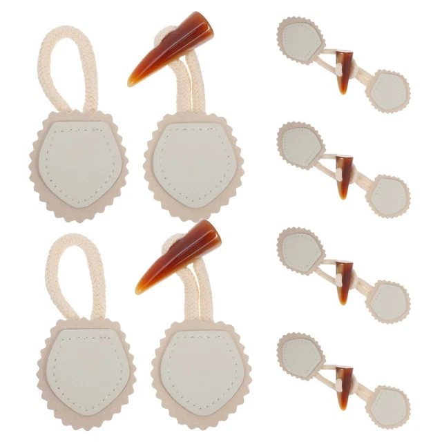 6 PCS COAT Closures and Clasps Toggle Buttons for Coats Horn Buckles ...