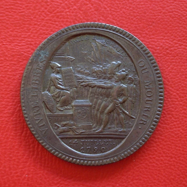 MÉDAILLE FRANCE 1792 ttb Serment Sur La la Constitution 14. Juillet ...