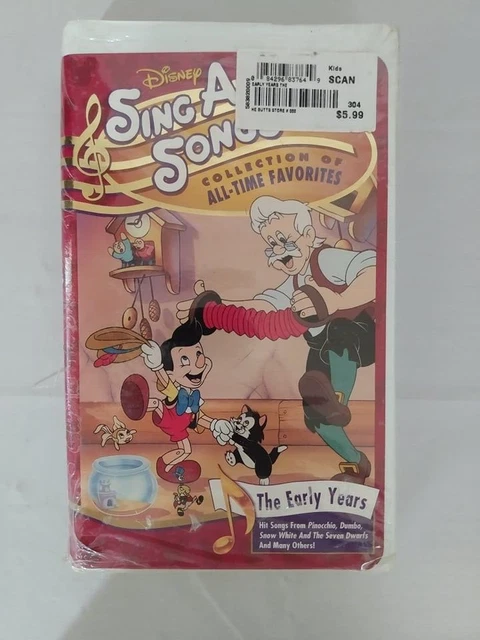 DISNEY SING ALONG Songs The Early Years VHS 1997 Film Pinocchio Vintage disney-sing-along-songs-the-early-years-vhs-1997-film-pinocchio-vintage