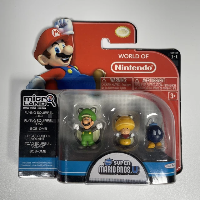 NINTENDO MARIO BROS Microland Flying Squirrel Luigi Toad Bomb-om £57.99 ...
