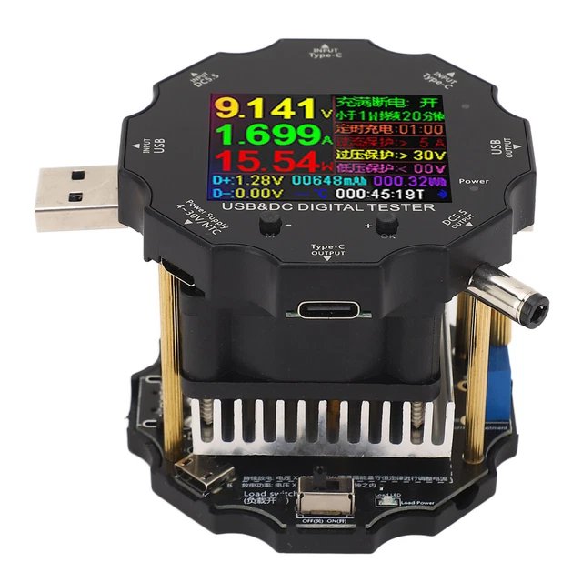 UD18L USB-LEISTUNGSMESSER SPANNUNGS-STROM-TESTER Amp-Volt-Messgerät Mit ...