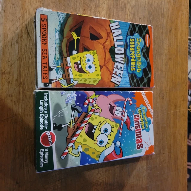 2 VHS LOT Spongebob Squarepants Movie VHS Holiday Christmas/ Halloween ...
