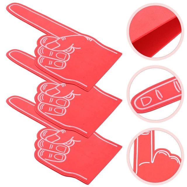 2 PACK SPONGE Hands with Big Finger Foam Football Fingers Cheerleading ...