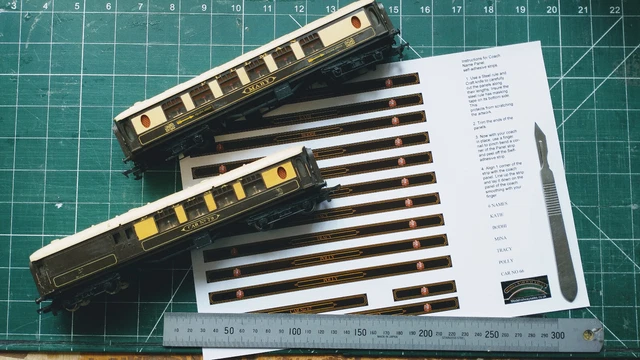 TRI-ANG OO GAUGE R328 Pullman Coaches name panel Render Kit 6 names $37 ...