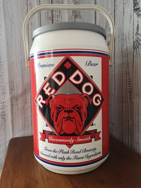 VINTAGE 1995 RED Dog Beer Brewery GIANT CAN Cooler Kooler Kraft Miller ...