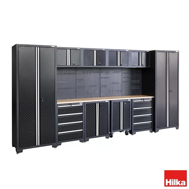 Hilka professional 24 gauge steel 8 piece modular cabinet set store
