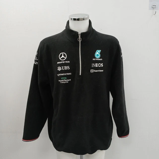 MERCEDES AMG PETRONAS Formula One Team Fleece Jumper Mens Size XL Black ...
