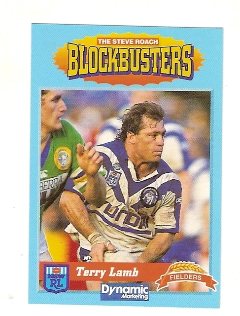 1994 FIELDERS RUGBY League Card #15. Terry Lamb, Canterbury Bulldogs ...