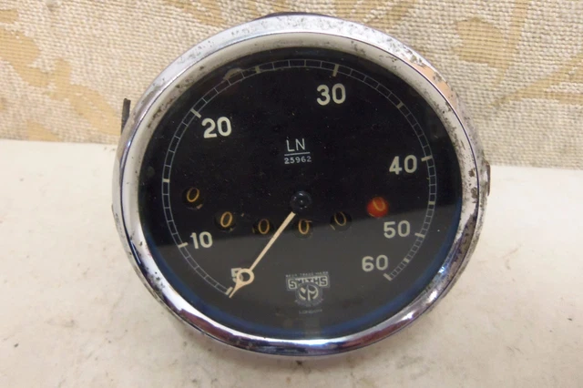 NOS OEM SMITHS Ma Speedometer 60Mph Vintage British Car Motorcycle # Ln ...
