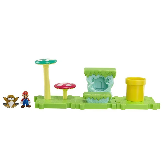 SUPER MARIO BROS U Micro Land 3 Pack Wave 1 Acorn Plains + Mario Mini ...