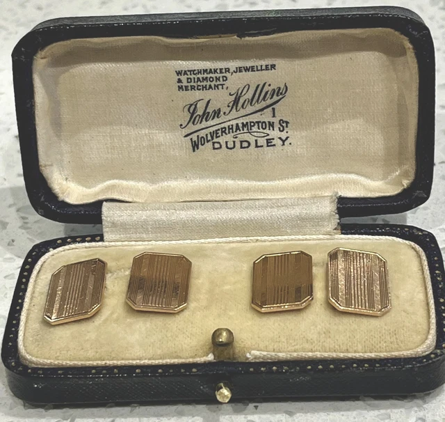 ANTIQUE 9CT GOLD CUFF LINKS, G.H. JOHNSTONE & CO, BIRMINGHAM, 1848 £229 ...