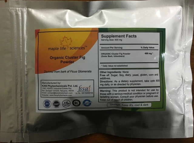 ORGANIC CLUSTER FIG Powder Ficus Glomerata Gular Bark Udumbara ...