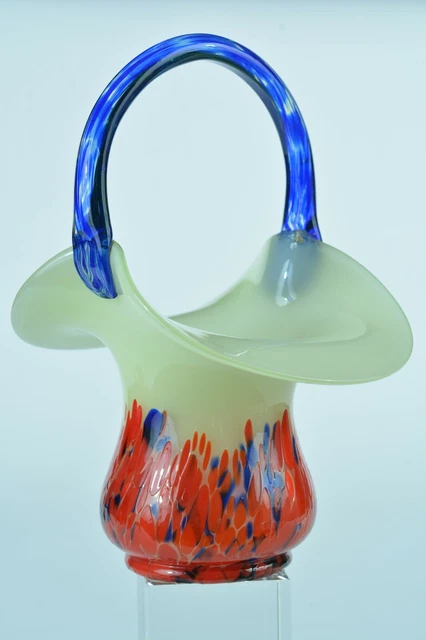 ANCIEN PETIT PANIER en verre de clichy small vintage glass Basket art ...