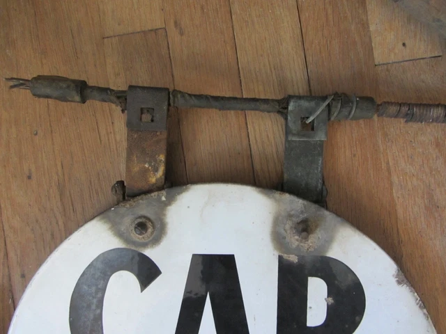 VINTAGE PORCELAIN CAR STOP street car sign from Pittsburgh - with ...