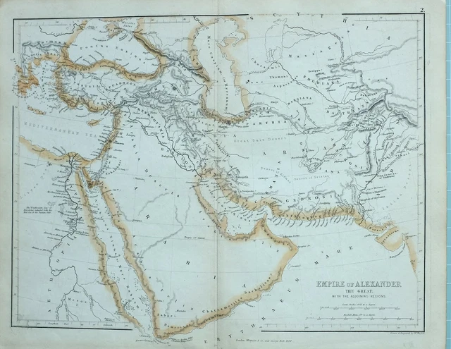 1856 ANTICO MAPPA Empire Di Alexander Il Eccezionale Arabia Media ...