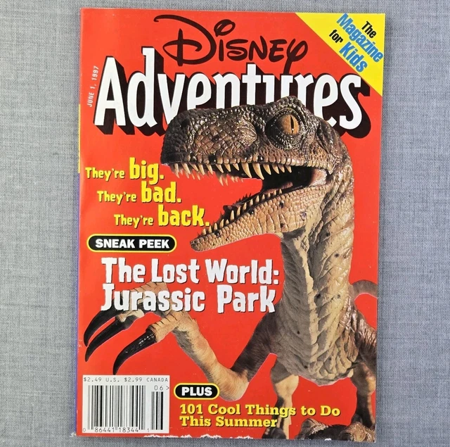 DISNEY ADVENTURES MAGAZINE June 1 1997 Lost World Jurassic Park 90s ...