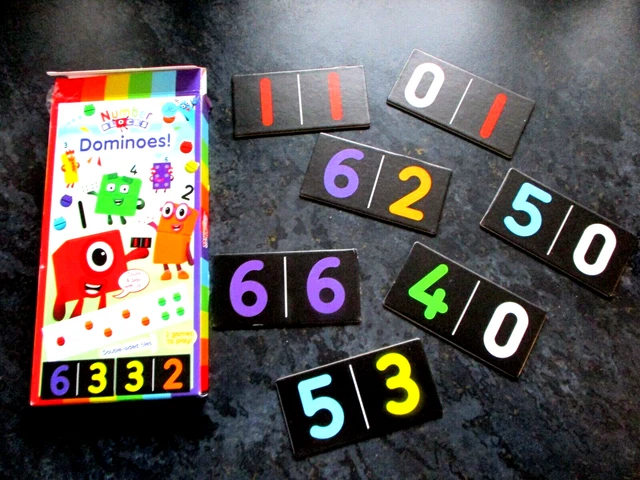 NUMBER BLOCKS DOUBLE Sided Dominoes Tile Game 3+ Good used condition ...