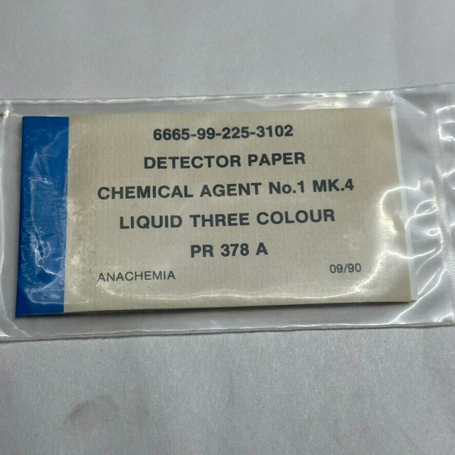 BRITISH ARMY NBC Detector Paper Chemical Agent No.1 MK 4 Liquid Three ...