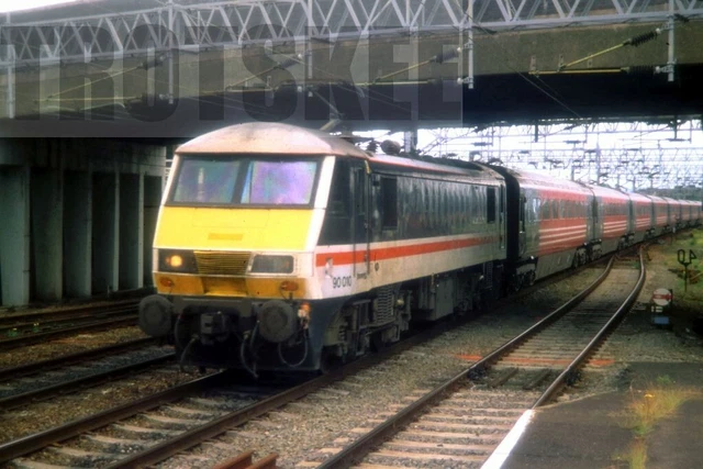 35MM SLIDE BR British Rail Electric Loco Class 90 90010 1999 Stafford ...