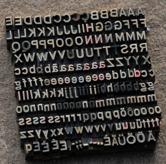 POLICE DE CARACTÈRES à dorer 4 mm fer reliure dorure bronze/laiton ...