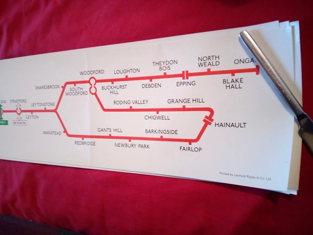 LONDON UNDERGROUND Original Pre-Zoning Central Line Diagram Inc Epping ...
