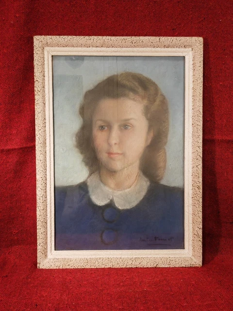 ANCIEN TABLEAU 1942 - Beau Portrait De Jeune Femme Impressionniste EUR ... ANCIEN TABLEAU 1942 - Beau Portrait De Jeune Femme Impressionniste EUR ...