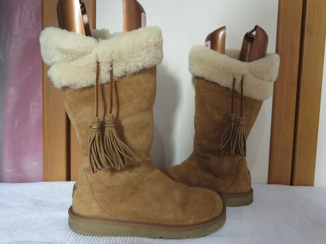 STIVALI ALTI UGG® Australia Plumdale Pelle Scamosciata Castagno Uk 6,5 ...