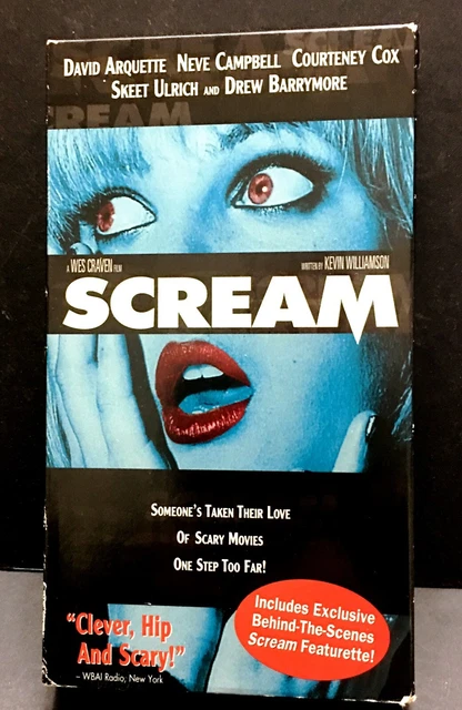SCREAM VHS HORROR Rare Drew Barrymore Blue Varient Cover cult classic ...