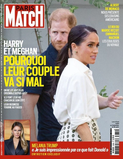 PARIS MATCH HARRY et Meghan, Melania Trump novembre 2024 n° 3939 EUR 6 ...